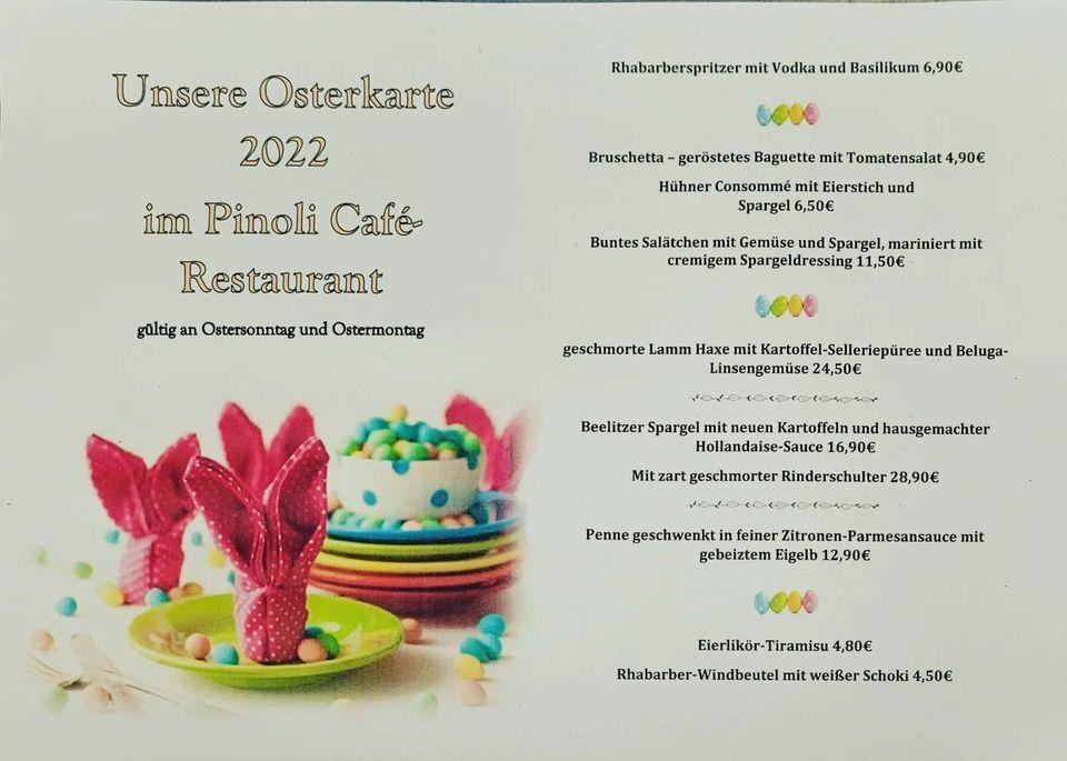 Menu at Pinoli Restaurant, Berlin