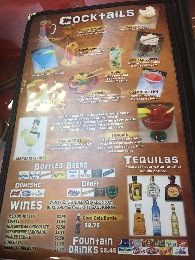Menu at Sol Azteca Mexican Restaurant, Cottage Grove
