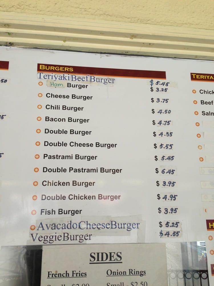 Menu at Super Burger restaurant, Pasadena
