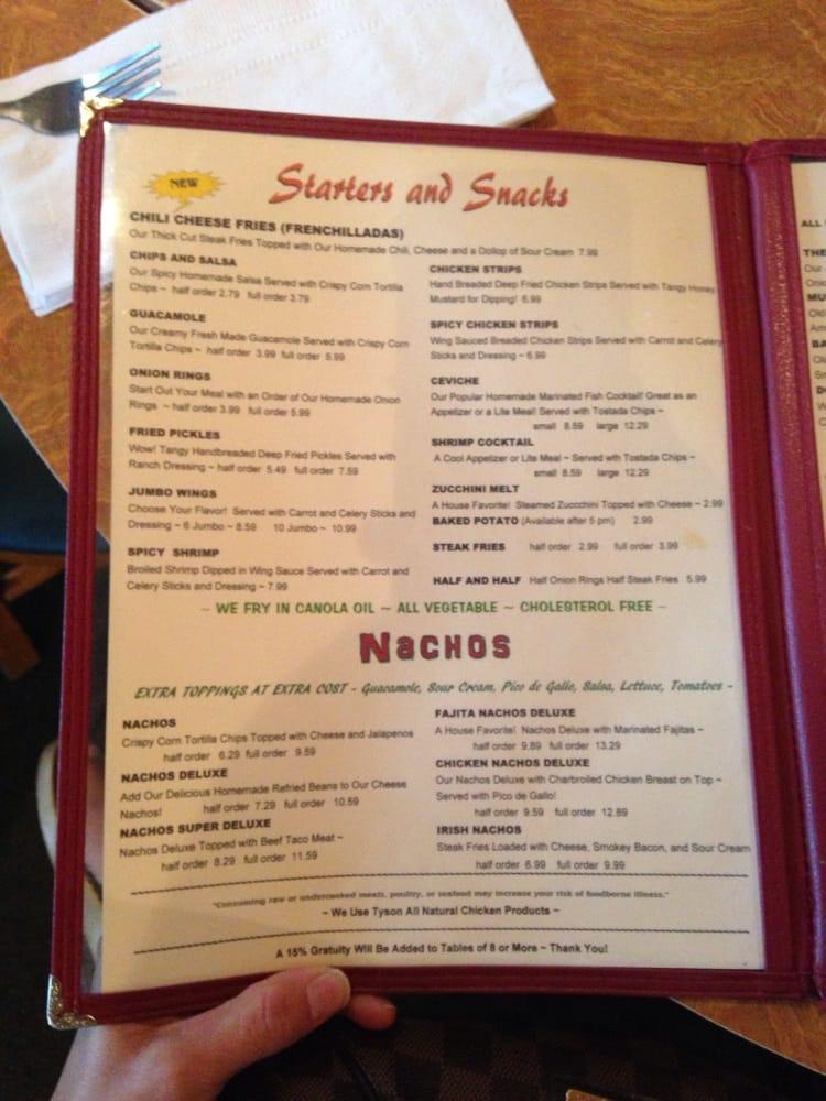 Menu at Vermillion Restaurant and Watering Hole, Brownsville