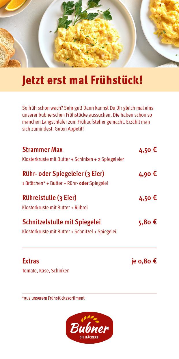Speisekarte von Bäckerei Bubner, Calau, Cottbuser Str. 44
