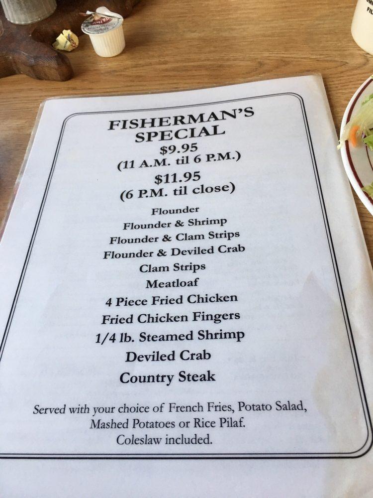Menu at Capt'n Con's Fish House restaurant, Bokeelia