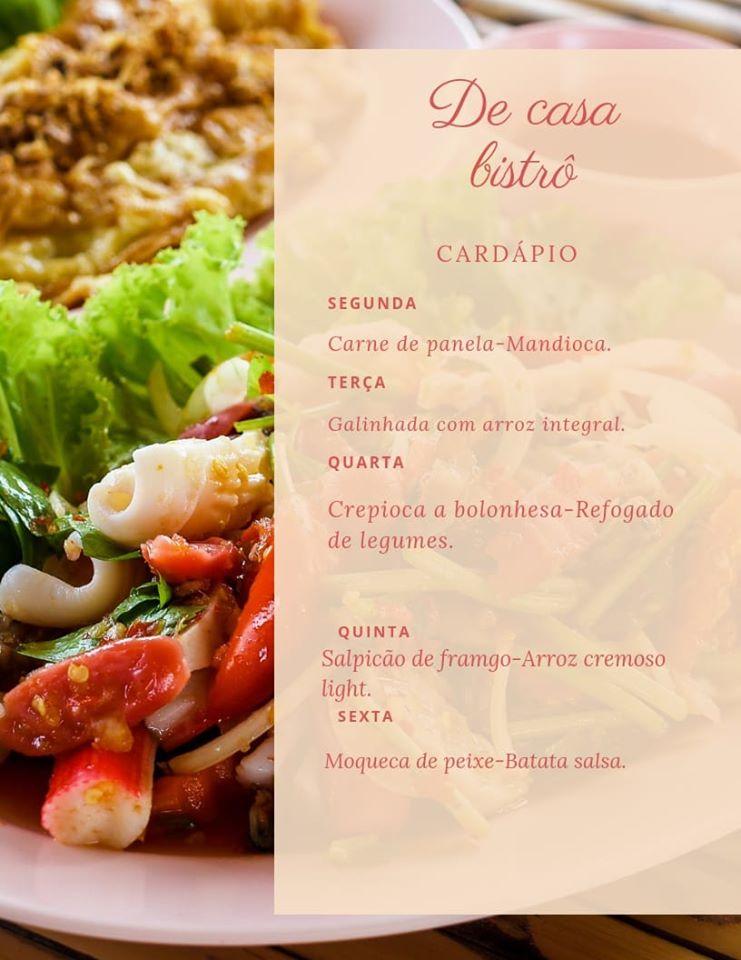 Menu em De Casa Bistrô restaurante, Pinhalzinho