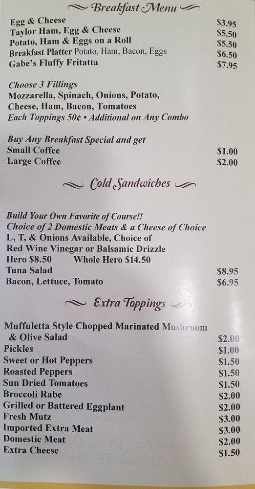 Menu at Matteo & Sons, Clifton