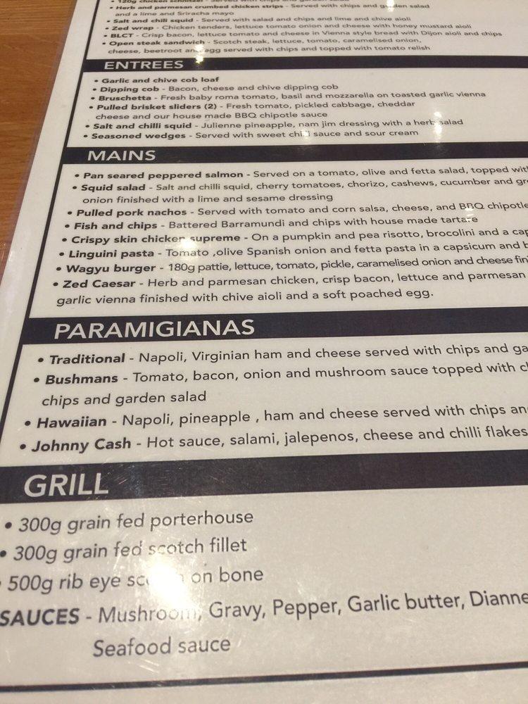 Carta de Zed Bar, Albury