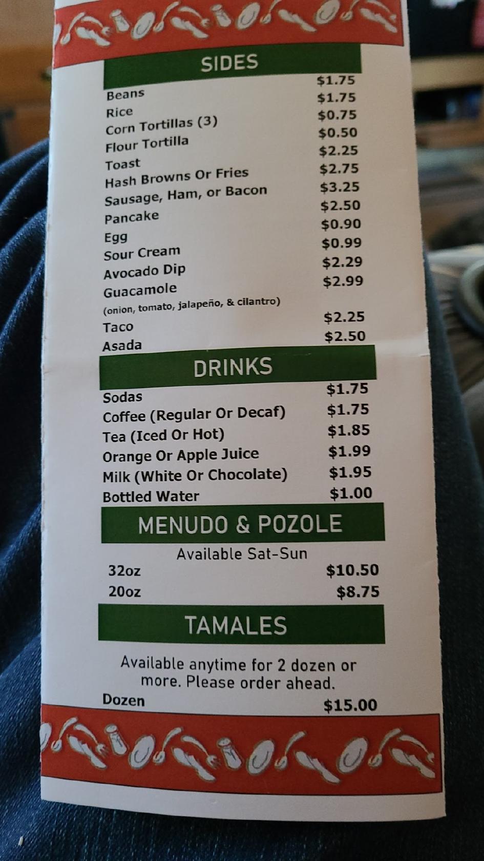 Carta del restaurante Alma's Mexican Kitchen, Deming