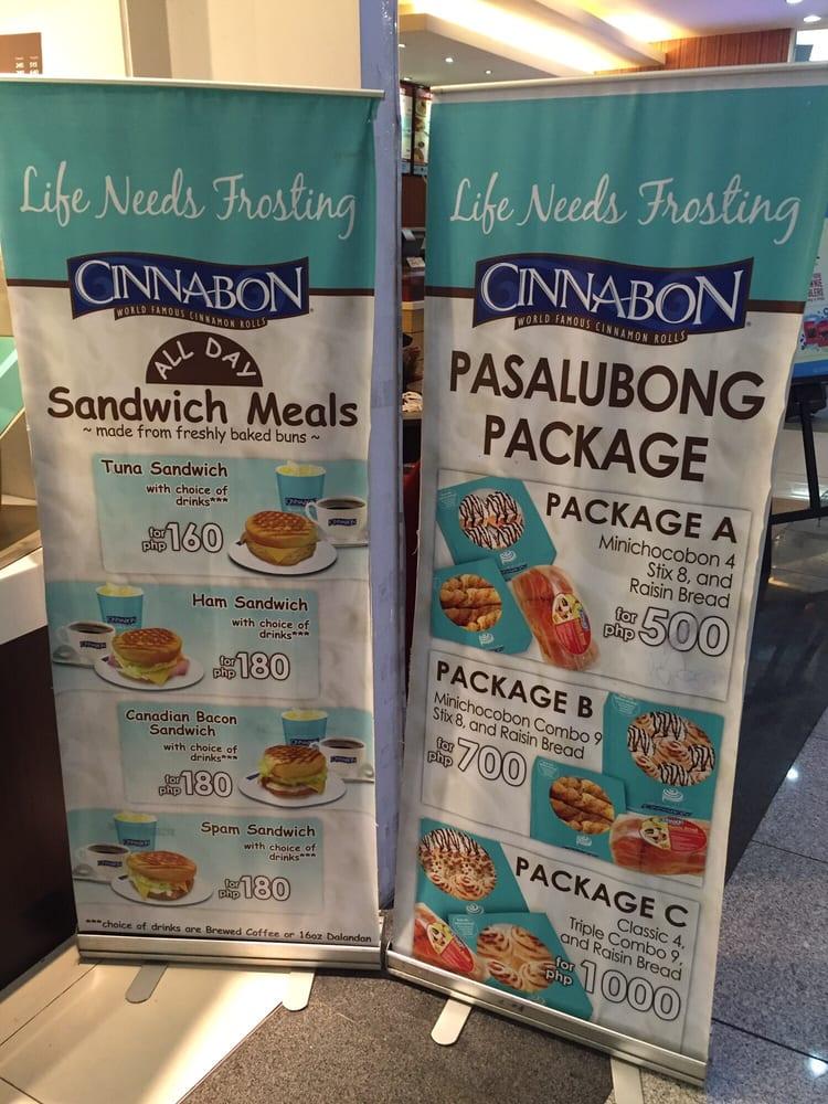 Menu at Cinnabon desserts, Pasay, NAIA Airport Level 3