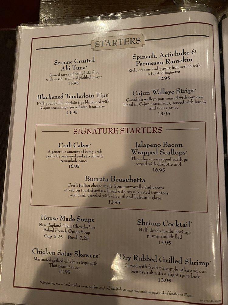 Porterhouse Steak & Seafood Restaurant Menu at Billy Dendy blog