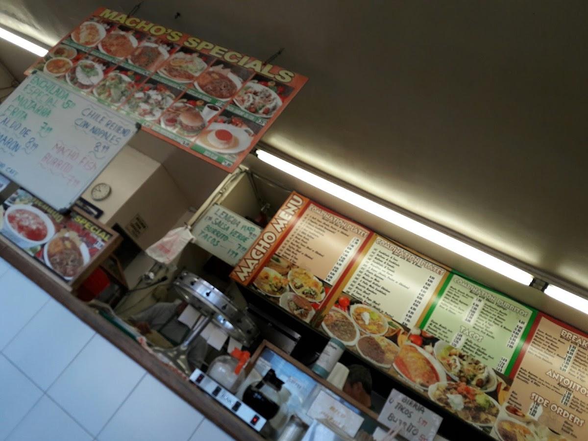 Menu at Macho Cafe Mexican Food, San Gabriel