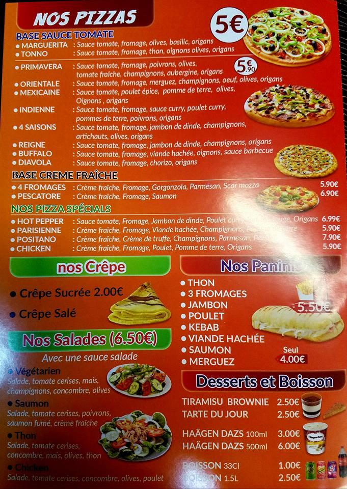 Menu at RFC Chicken - Pizza restaurant, Paris