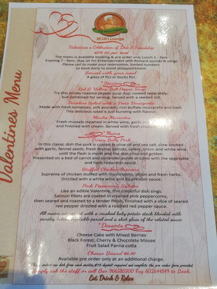 Menu at Lill's Lounge pub & bar, L'Albir
