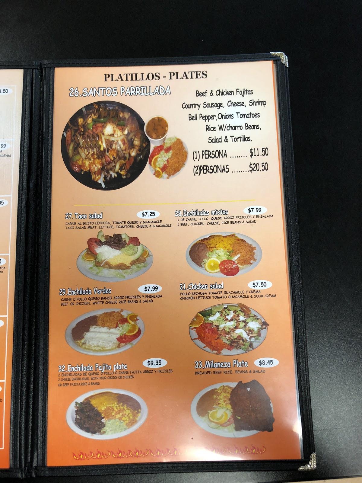 Menu at Santos Cafe, San Antonio, 603 Isom Rd Ste 105