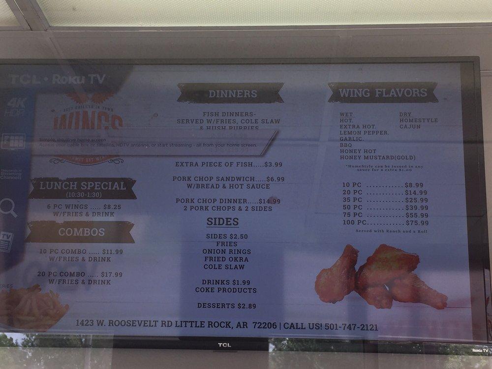 Menu at Wings Take Out restaurant, North Little Rock, E Broadway St