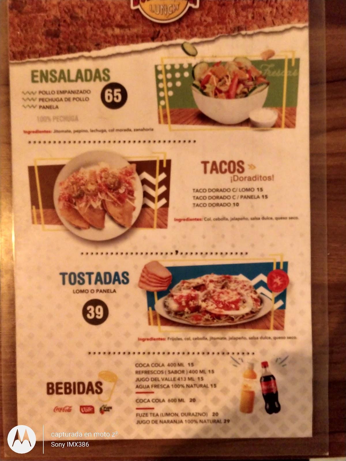 Menu at Don Manuel lunch portal restaurant, Ciudad Guzmán