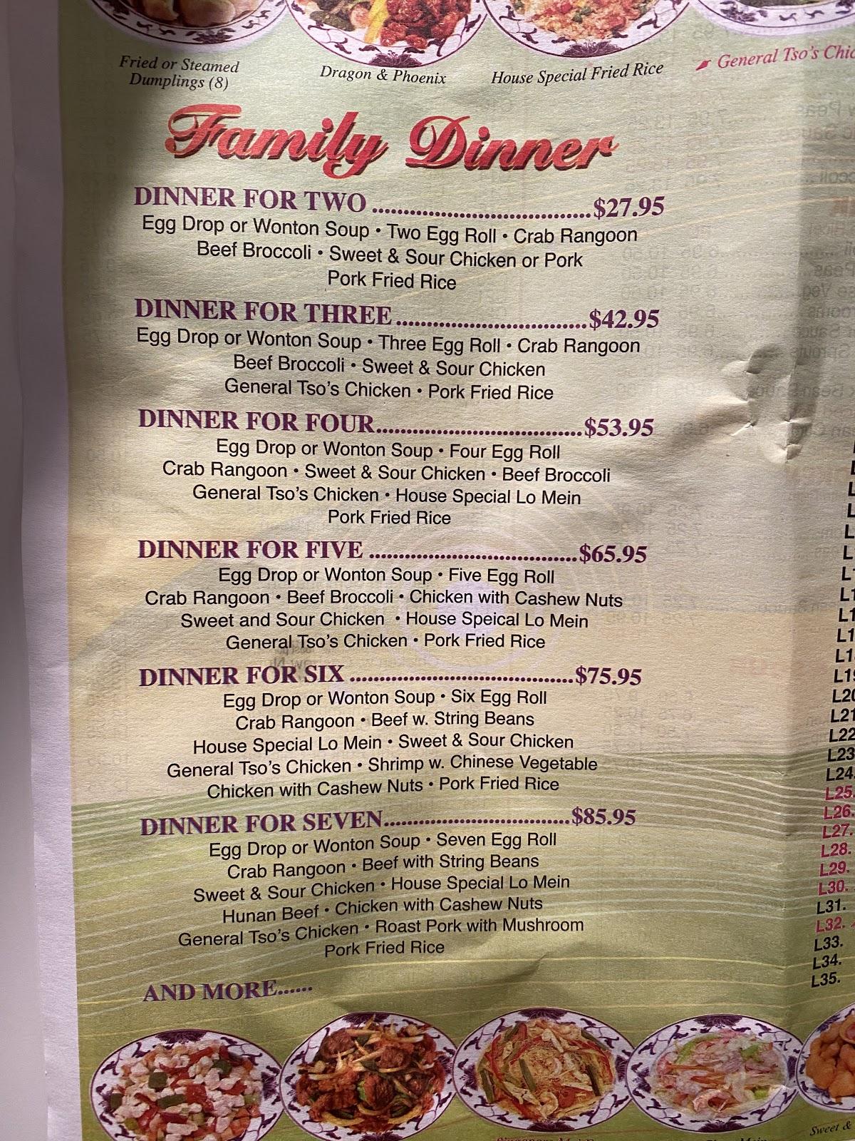 Menu at King's Chef restaurant, Belmar