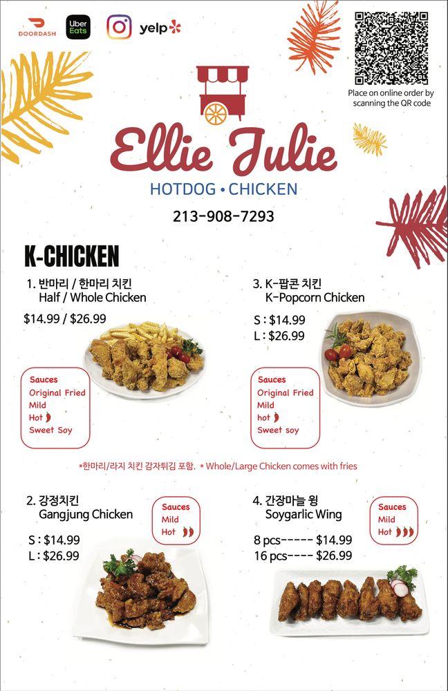 Menu at Ellie Julie Hotdog & Chicken (Koreatown Plaza) fast food, Los ...