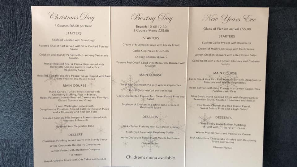 Menu at J Reserve Ilkley restaurant, Ilkley