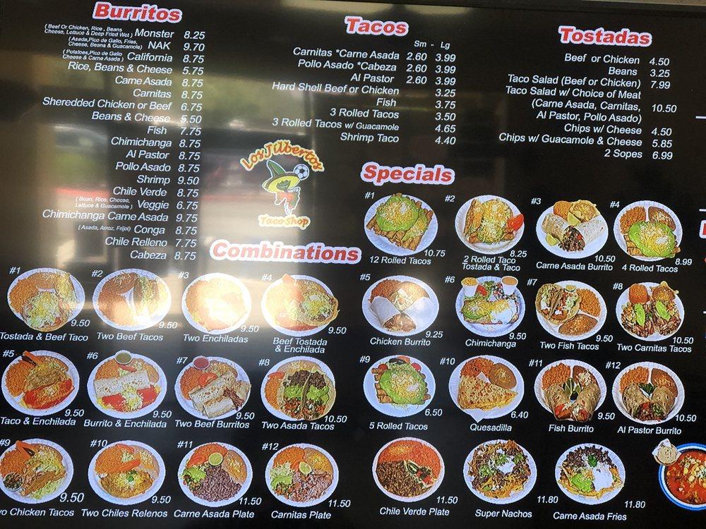 Menu at Los Jilberto's Taco Shop Elsinore restaurant, Lake Elsinore
