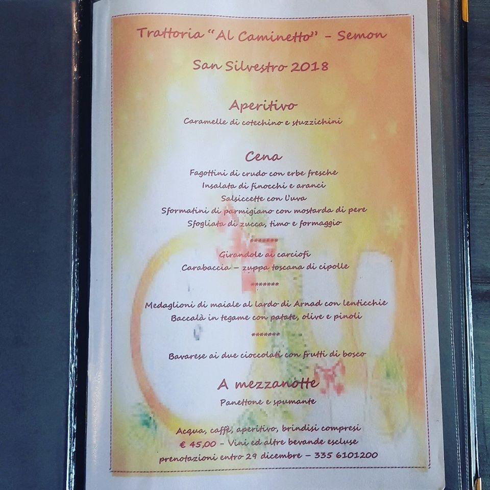 Menu da Al caminetto ristorante, Saint-denis