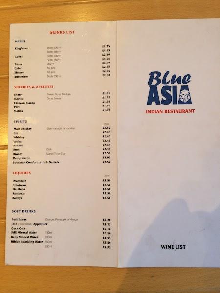 Menu at Blue Asia Restaurant, Uckfield