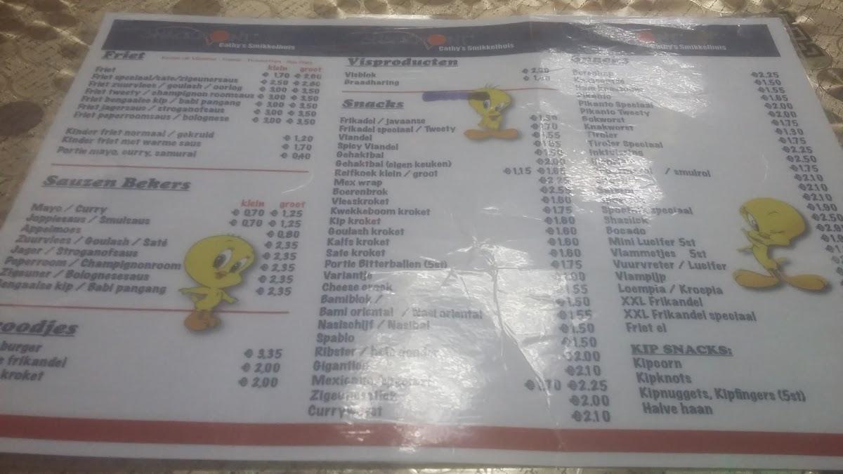 Menu at Snackpoint Heerlerheide, Heerlen