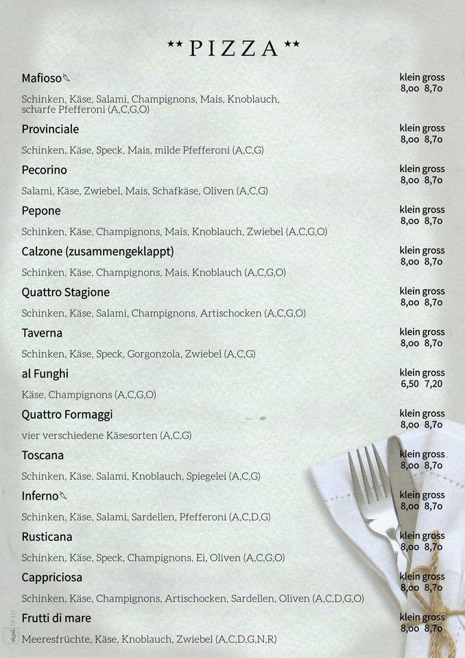 Speisekarte von La-Taverna Pizza, Weißkirchen an der Traun