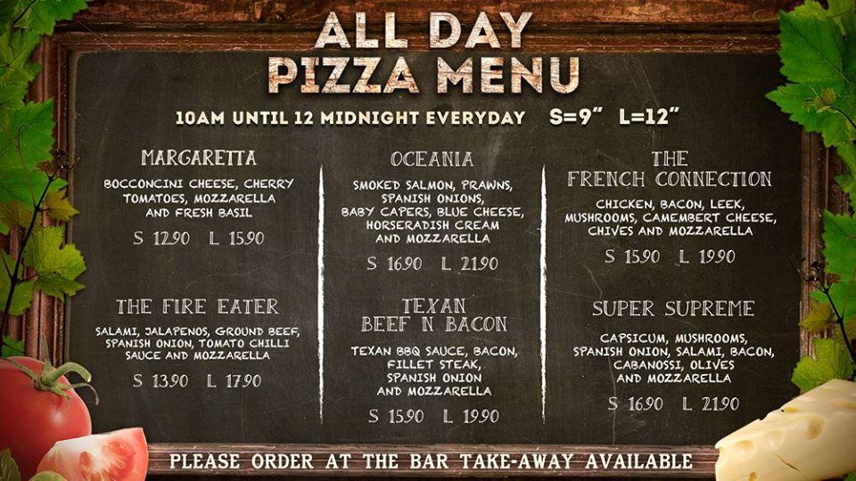 Menu at Test Pizza pizzeria, Monterrey