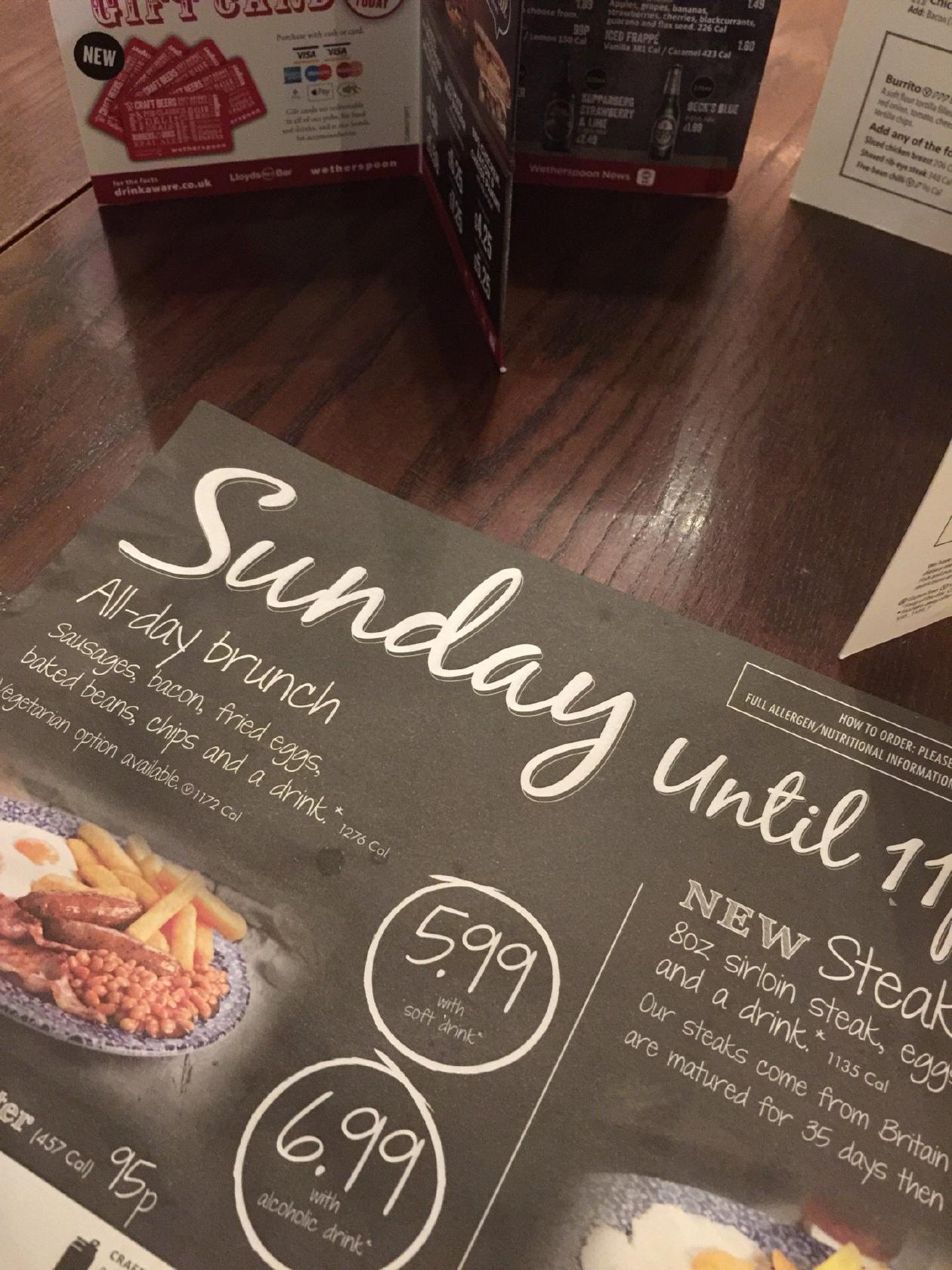 Menu at The Great Harry - JD Wetherspoon pub & bar, London, 7-9 ...