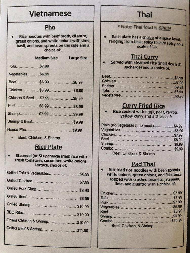 Menu at KT Pho Asian restaurant - Jacksonville, AL, Jacksonville