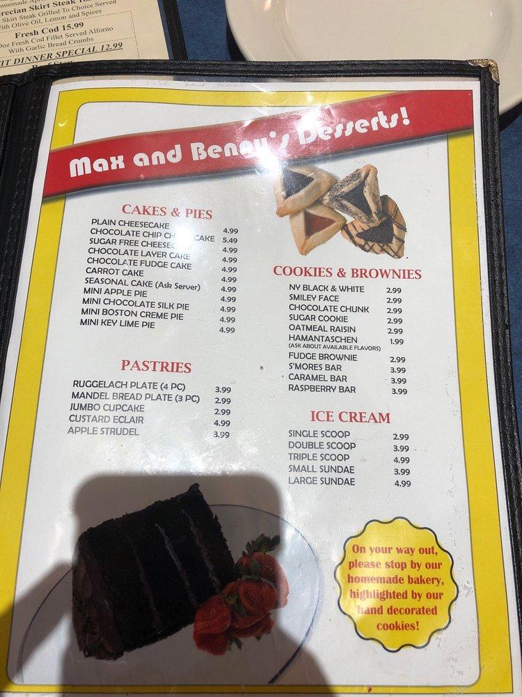 Menu at Max and Benny's restaurant, Northbrook, 461 Waukegan Rd