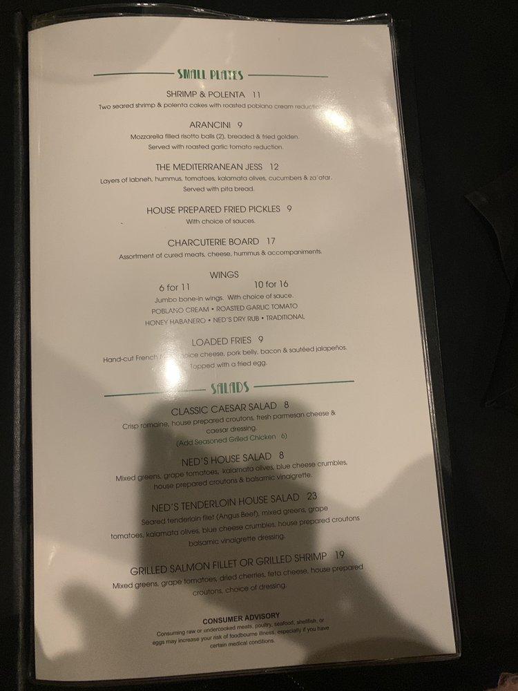 Menu at Ned’s Starlite Lounge pub & bar, Oklahoma City