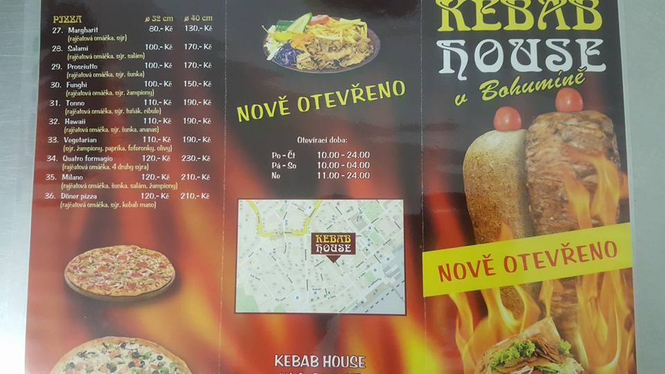Menu at KEBAB HOUSE restaurant, Novy Bohumin