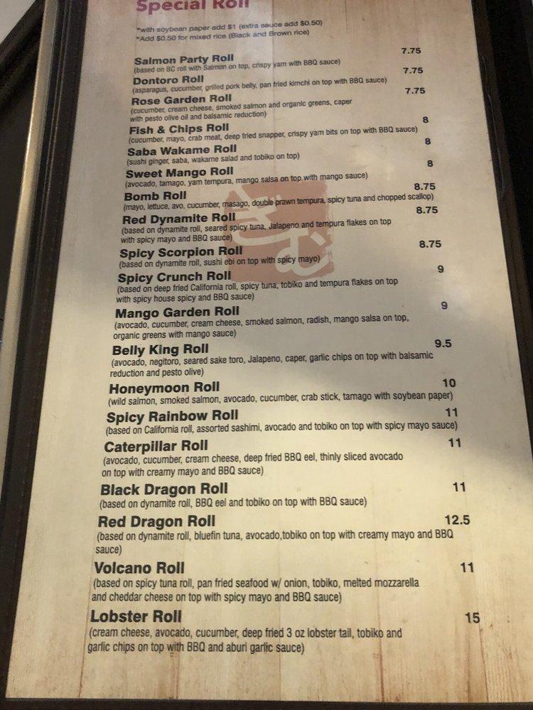 Menu at Kimu Japanese Cuisine restaurant, Vancouver