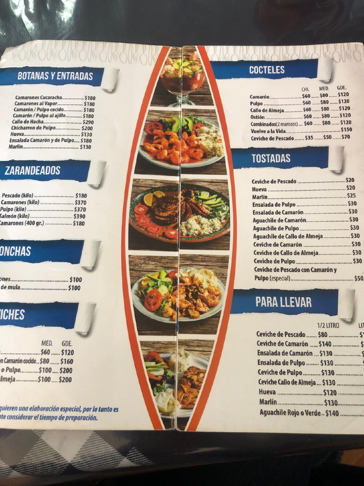 Carta del restaurante Mariscos Emilio, San Pedro Tlaquepaque, Av ...