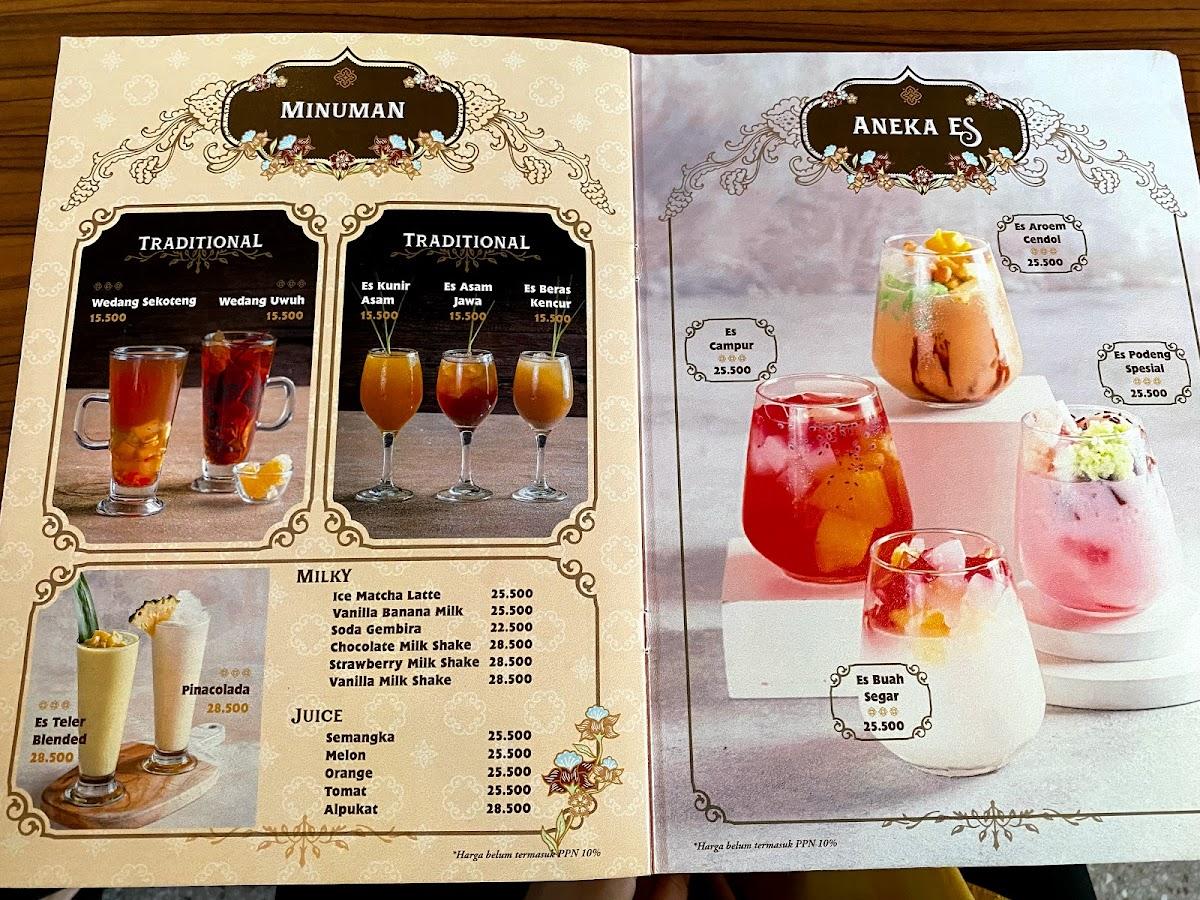 Menu at Aroem Restaurant & Ballroom, Semarang