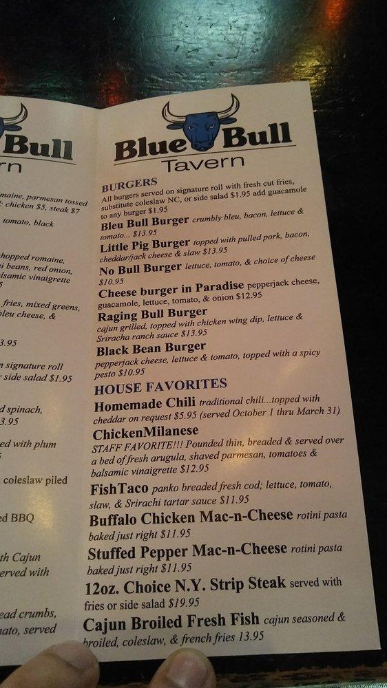 Menu at Blue Bull Tavern pub & bar, Amherst