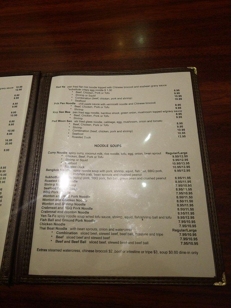 Menu at Long Beach Thai Restaurant, Long Beach, E Anaheim St