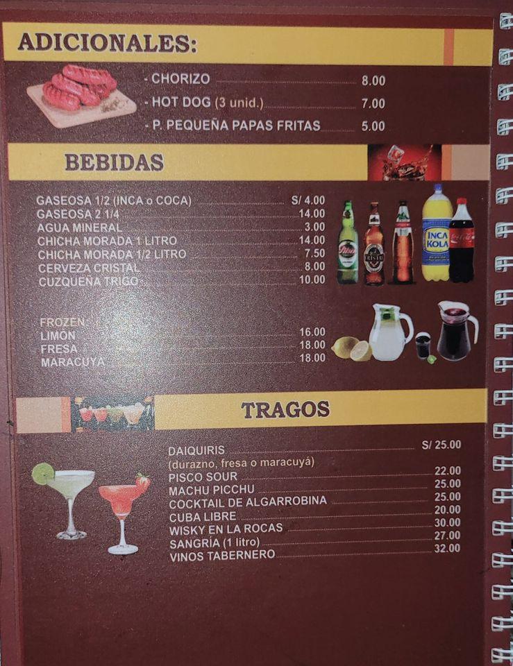 Carta del restaurante "El Osito", Piura, Intersección entre la Av. Grau ...