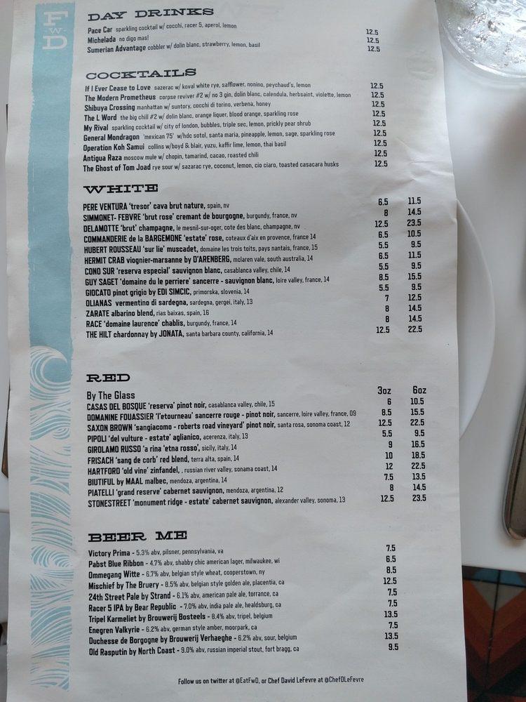 Menu at Fishing With Dynamite pub & bar, Manhattan Beach
