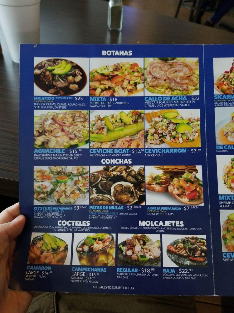 Menu at Mariscos El Guero Baja Style Ceviche Bar, Chino Hills