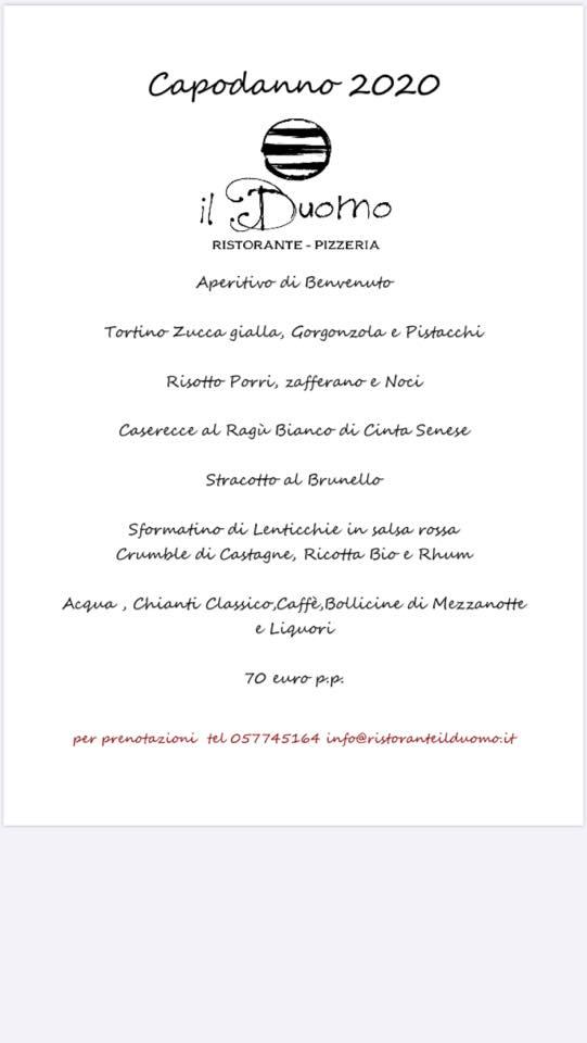 Menu da Ristorante il Duomo, Siena