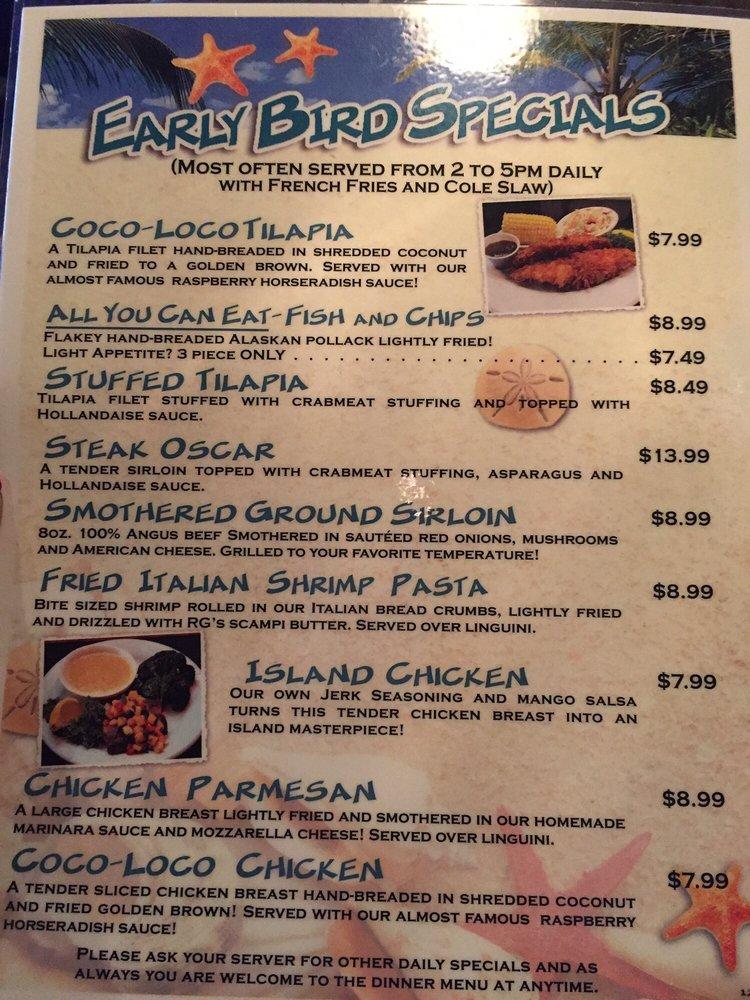 Menu at Roosterfish Grill pub & bar, Largo