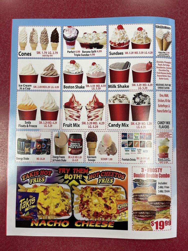 Menu at Sno-White Drive In restaurant, Tulare
