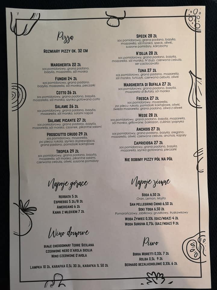 Menu at Solo Italia restaurant, Bibice