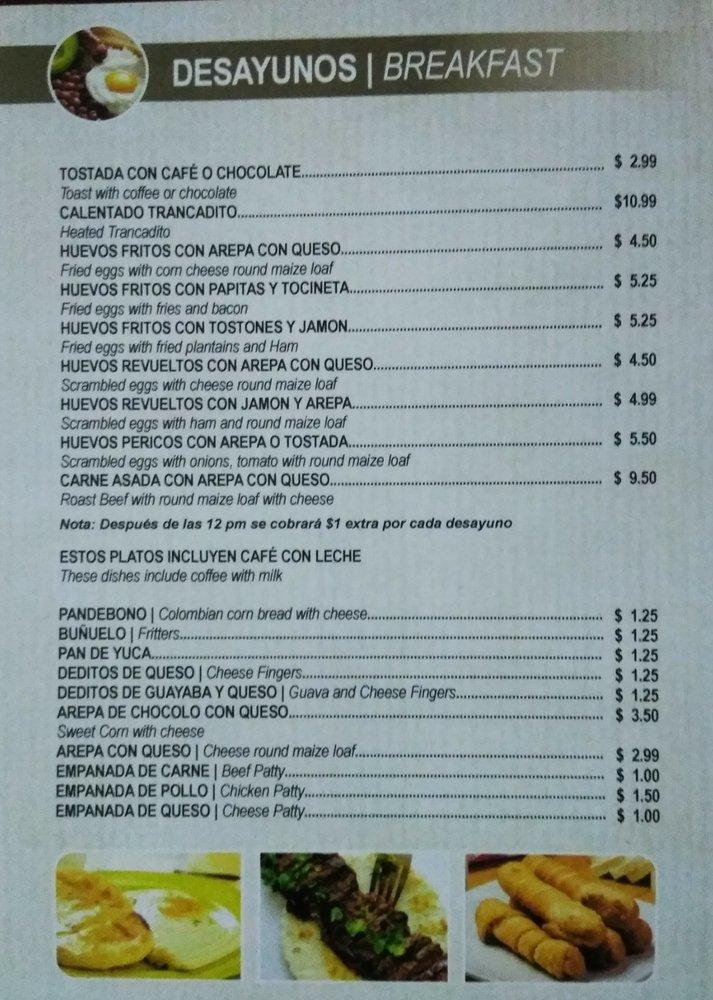 Menu at Arepas Y Mucho Mas restaurant, Country Walk