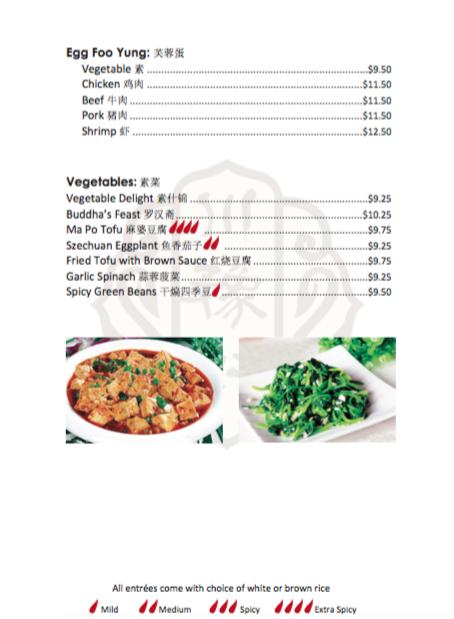 Menu at Chef Tang Chinese Cuisine / 川豫轩 restaurant, Vista