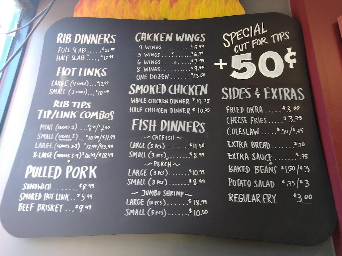 Menu at Honey 1 BBQ, Chicago, 746 E 43rd St