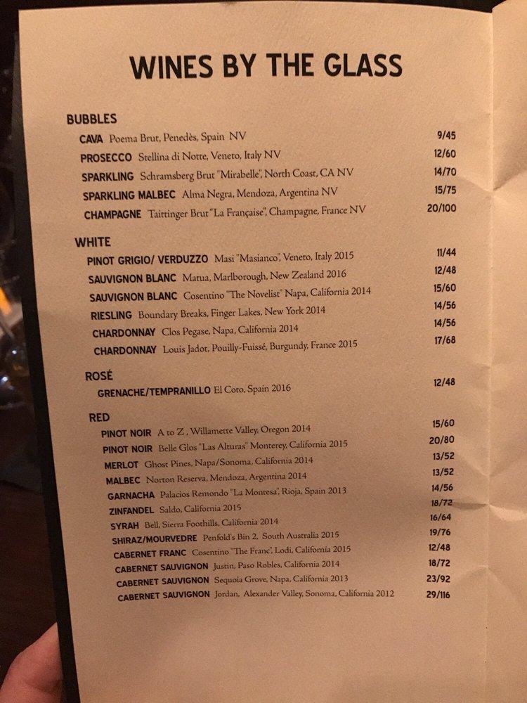 Menu at Kayne Prime Steakhouse, Nashville