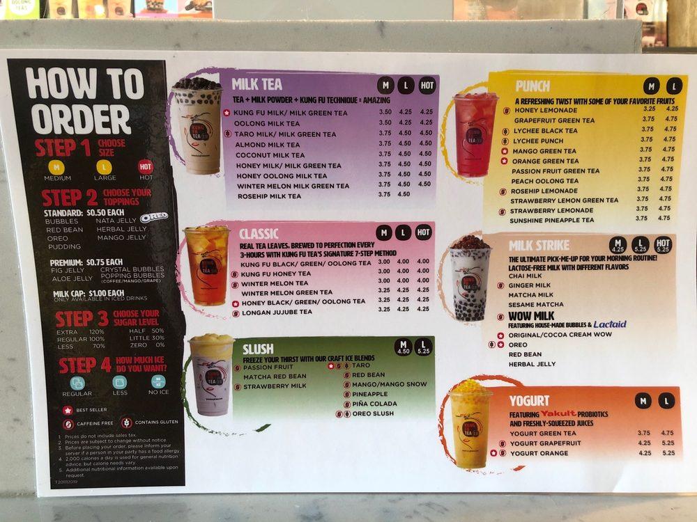 Menu at Kung Fu Tea pub & bar, Norman