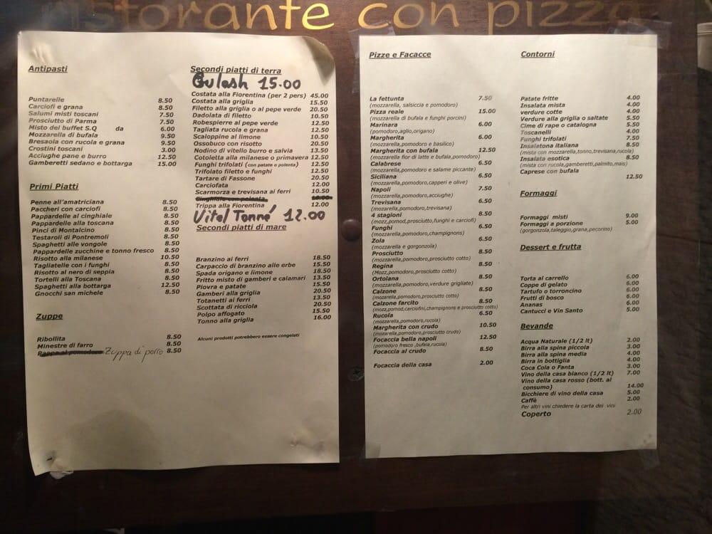 Menu da La Fettunta ristorante, Milano